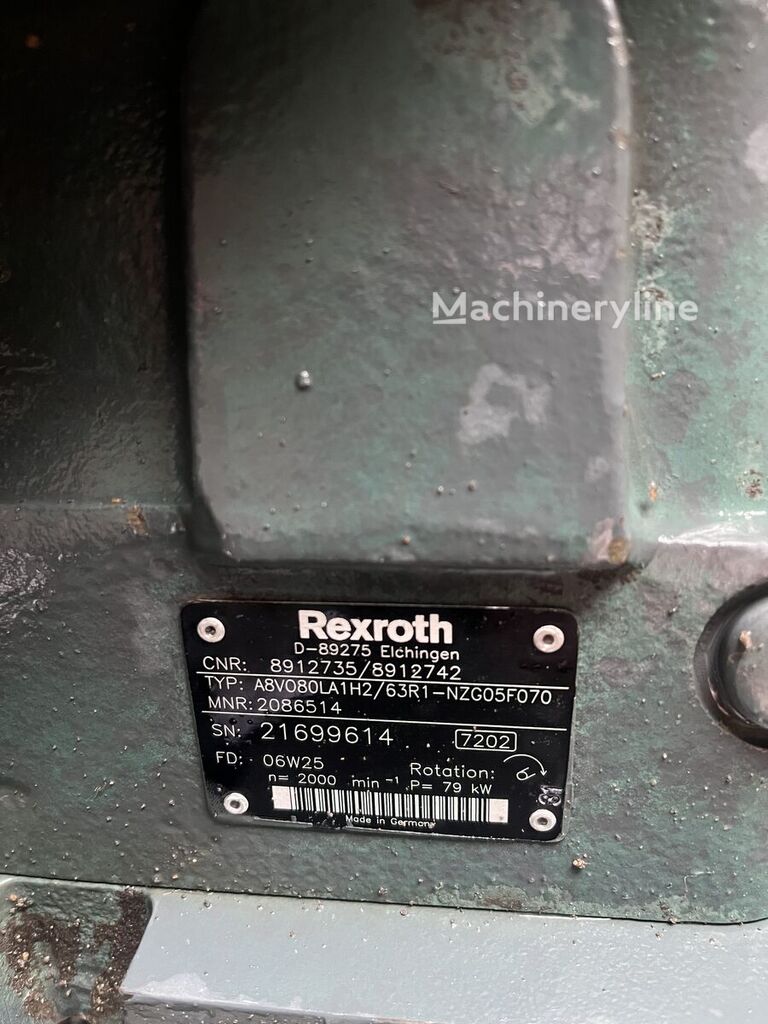 Rexroth A8VO80LA hidraulična pumpa za New Holland MH CITY bagera