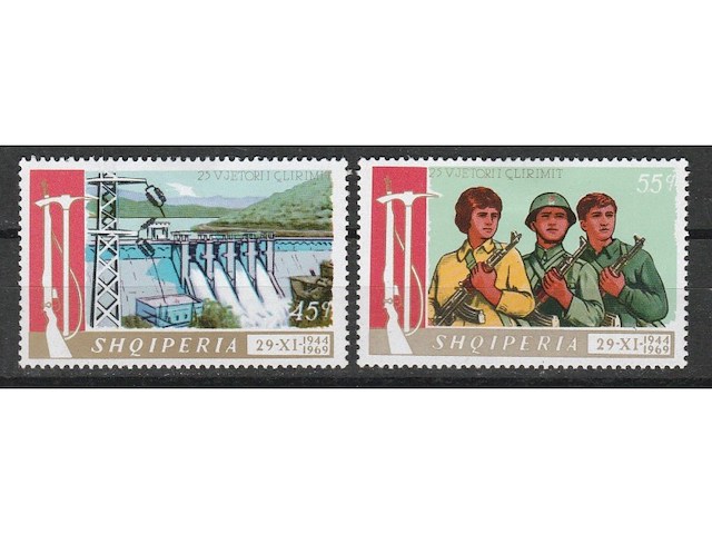 Albanija-1969-25th anniv. of the socialist republic- MH