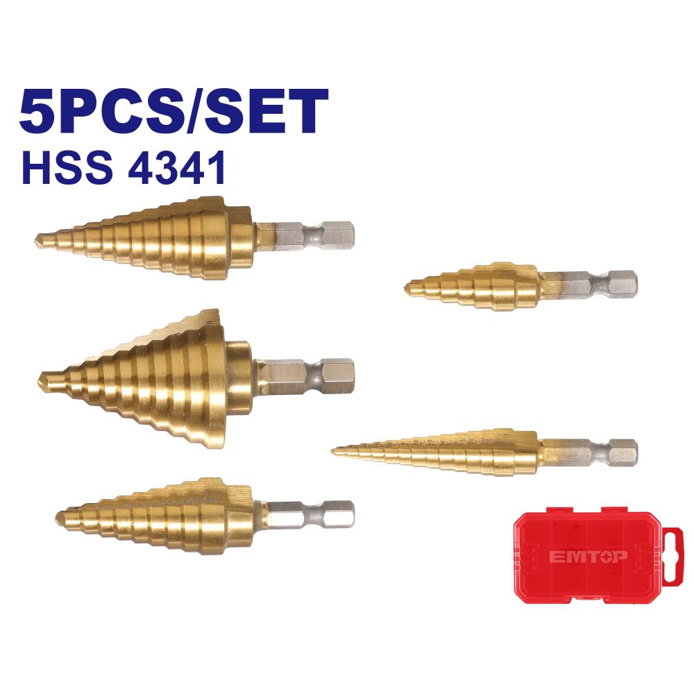 Set 5 Konusnih burgija ESDL2051 Emtop