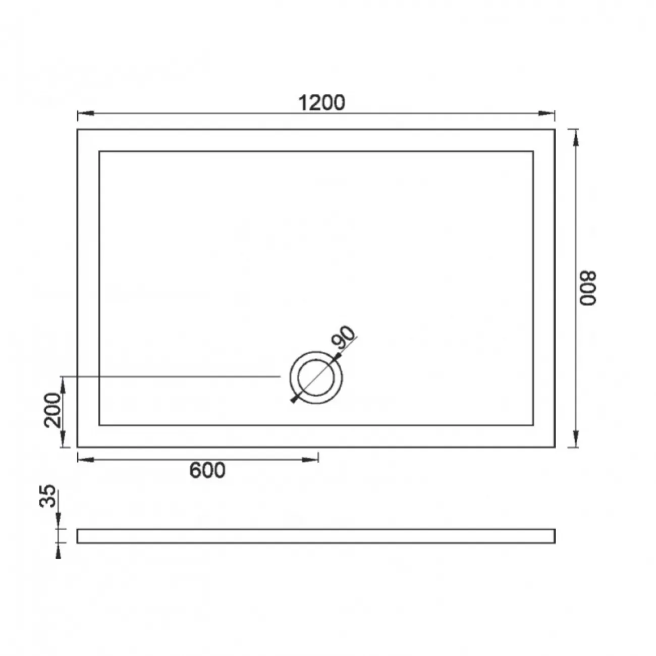TUŠ KADA 80X120 35mm C11-1280