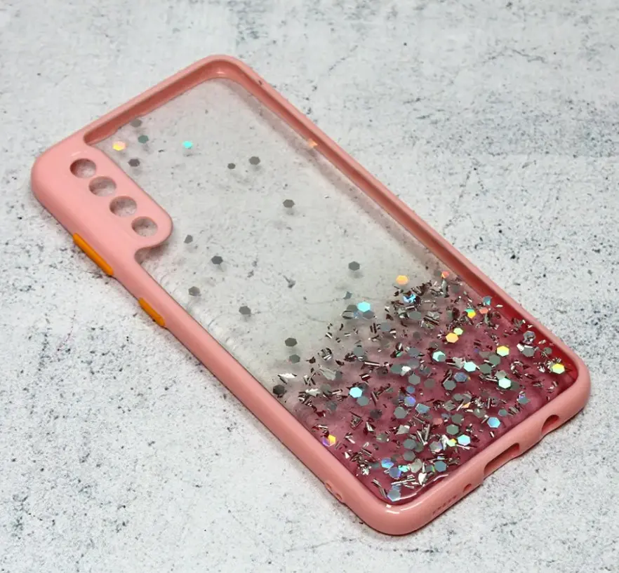 TELEMPIRE Maska za Samsung A307F/A505F/A507F Galaxy A30s/A50/A50s Frame Glitter roze