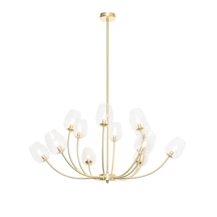 Klasična viseća lampa zlatna sa staklom 12-svetla - Elien