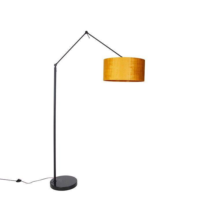Moderna podna lampa crna sa zlatnom lampom 50 cm - Editor