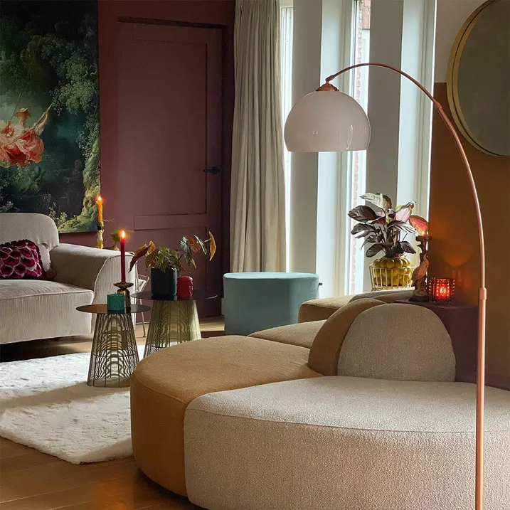 Moderna luk lampa bakarna sa belom lampom - Arc Basic