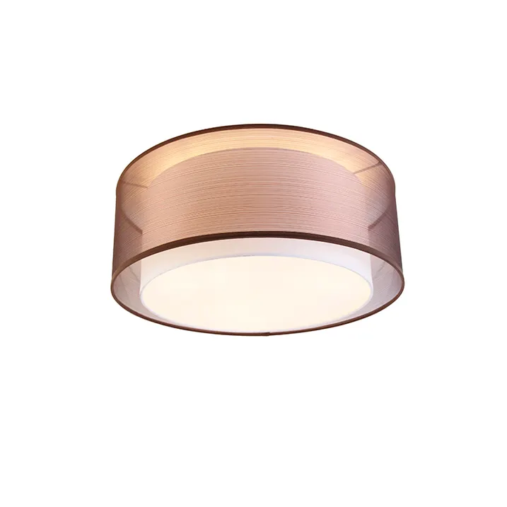 Moderna plafonska lampa braon sa belom 50 cm 3-svetla - Drum Duo