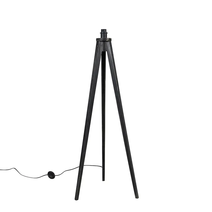 Rustična podna lampa na tronošcu crna - Tripod Classic