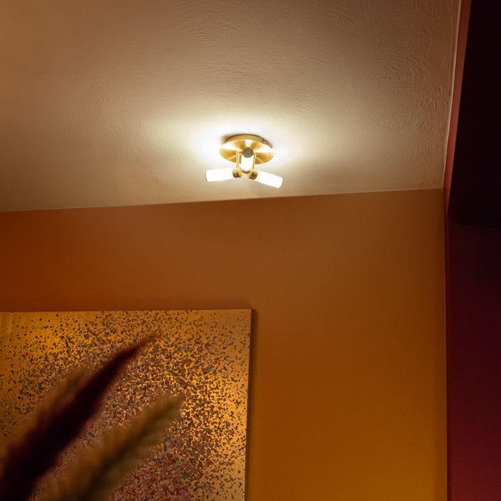 Moderna plafonska lampa za kupatilo mesingana 3-svetla IP44 - Bath