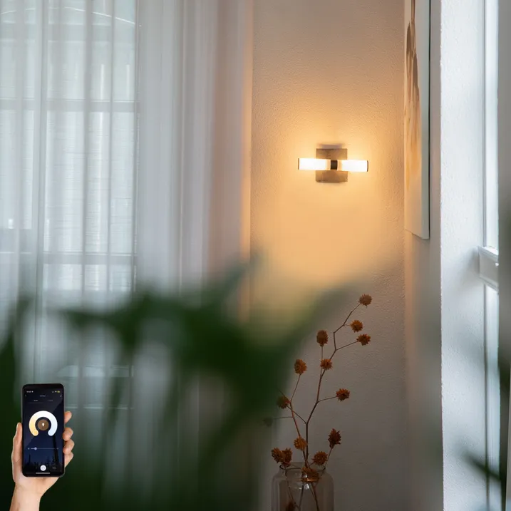 Pametna zidna lampa za kupatilo crna IP44 2-Light uklj. 2 Wifi G9 - Bath