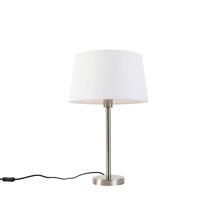 Moderna stona lampa od čelika sa belom lampom od 32 cm - Simplo