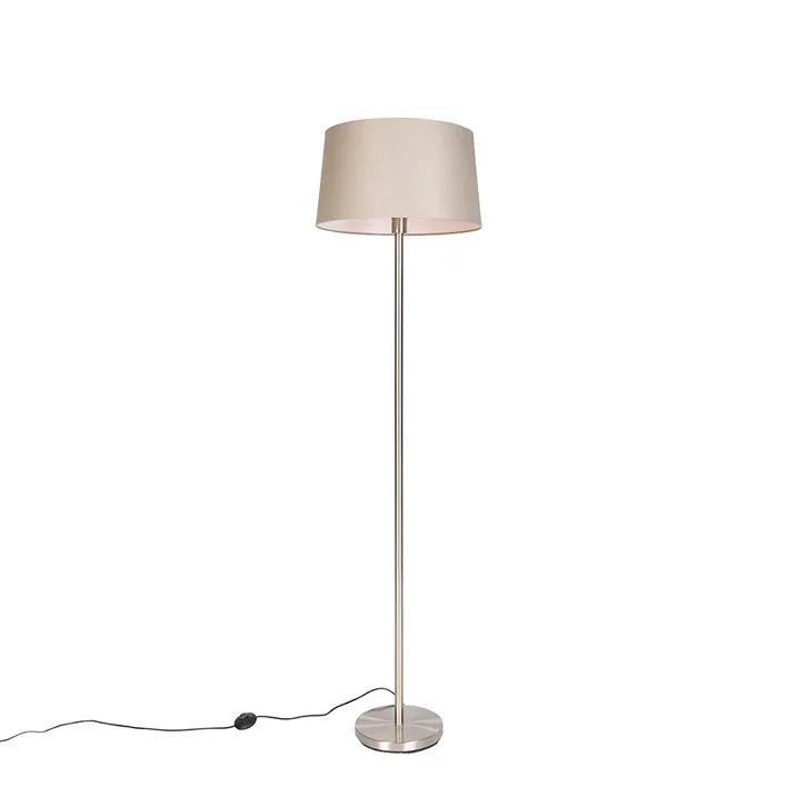 Moderna podna lampa čelična sa taupe abažurom 45 cm - Simplo