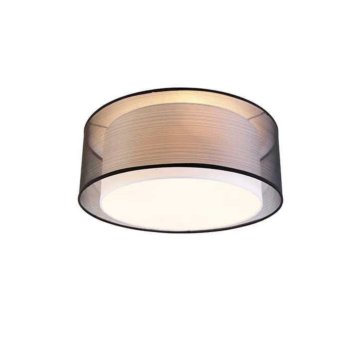 Moderna plafonska lampa crna sa belom 50 cm 3-svetla - Drum Duo