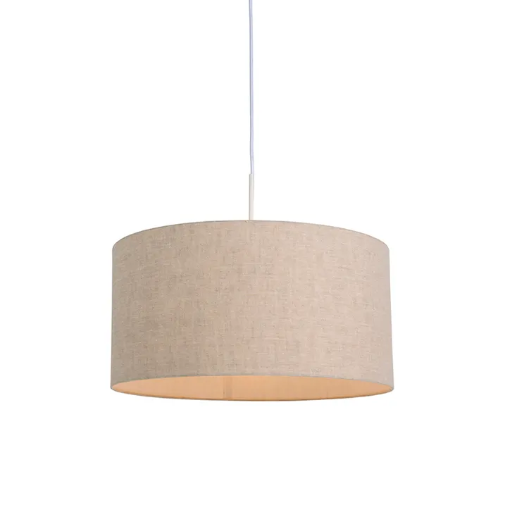 Luster u seoskom stilu beli sa svetlo sivom platnenom lampom 50 cm - Combi