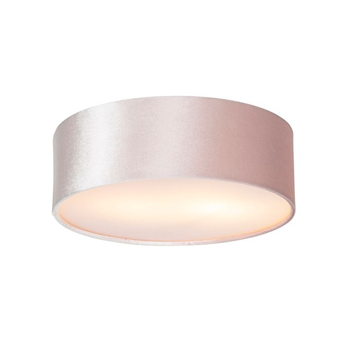 Moderna plafonska lampa roze 30 cm sa zlatnom unutrašnjošću - Drum