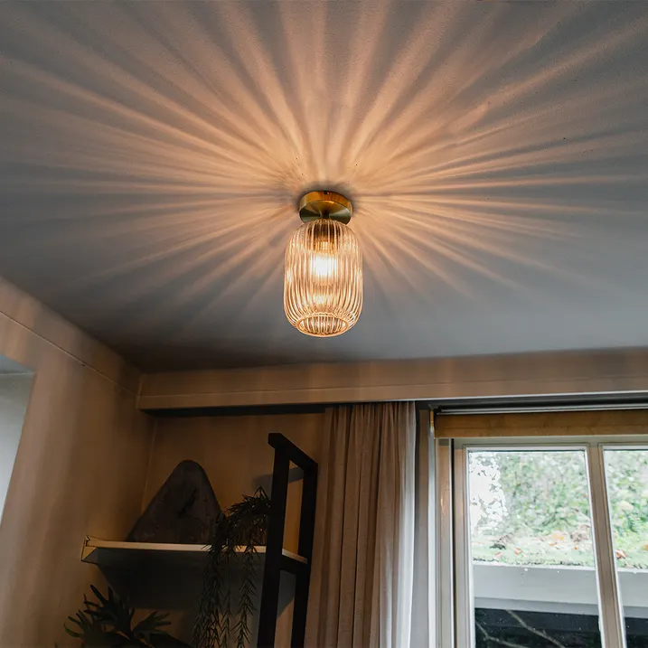 Plafonska lampa u stilu Art Deco mesing - Banci