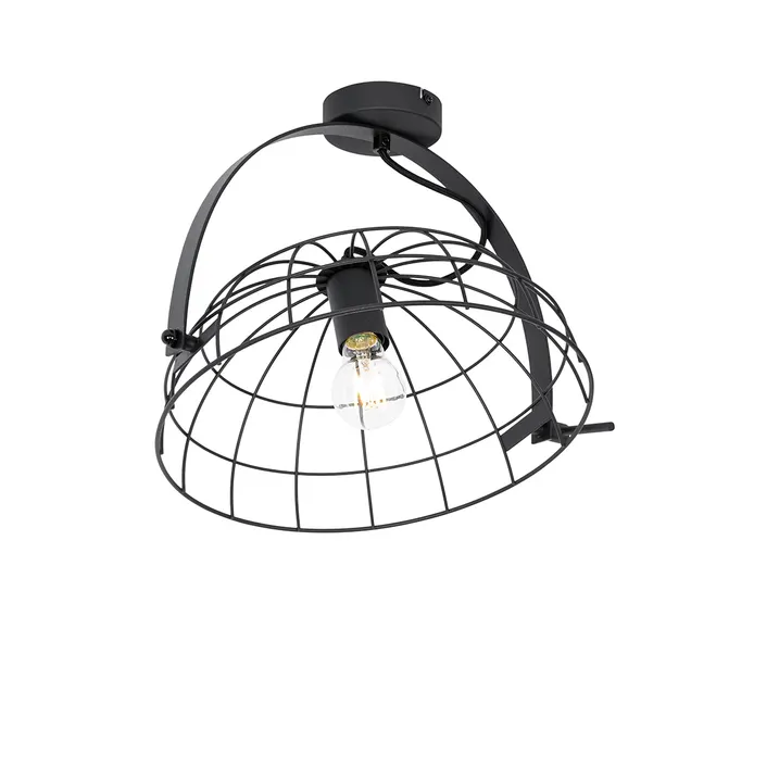 Industrijska plafonska lampa crna 35 cm podesive - Hanze