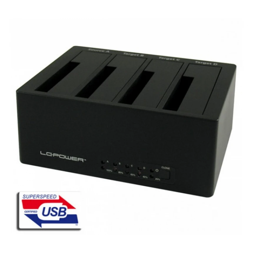 HDD D. Station 4-bay LC-DOCK-U3-4B 4xSSD/HDD, Black, USB 3.0/eSATA