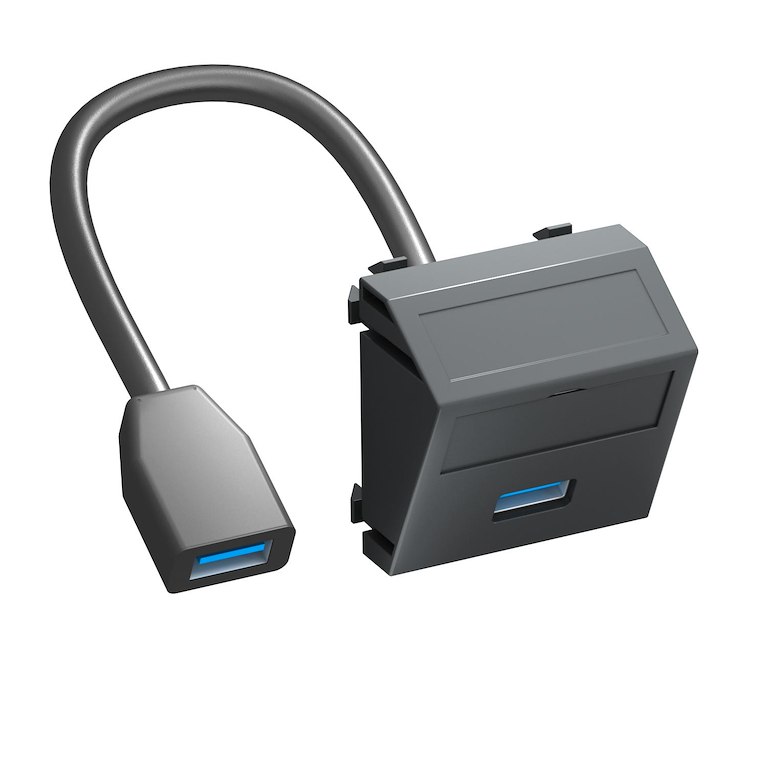 USB 2.0 / 3.0 priključak, 1 modul, kosi izlaz, s priključnim kablom