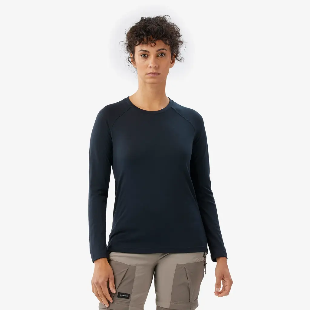 Ženska majica dugih rukava od merino vune, Merino Resist - plava
