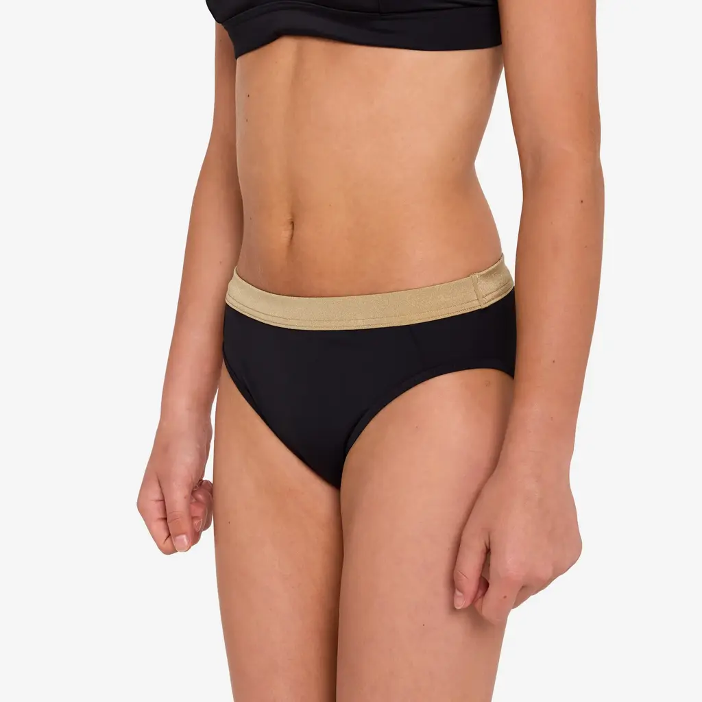 Donji deo bikinija za surfovanje - 900 Buddy crno-zlatni