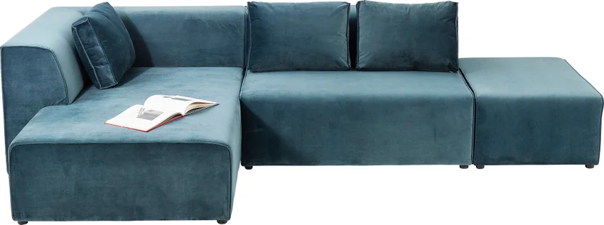 Ugaona sofa Infinity sa lenjivcem Velvet Ocean leva