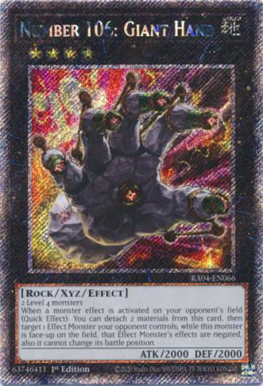 Number 106: Giant Hand - RA04-EN066-SCR - (V.3 - Secret Rare) 1st Edition