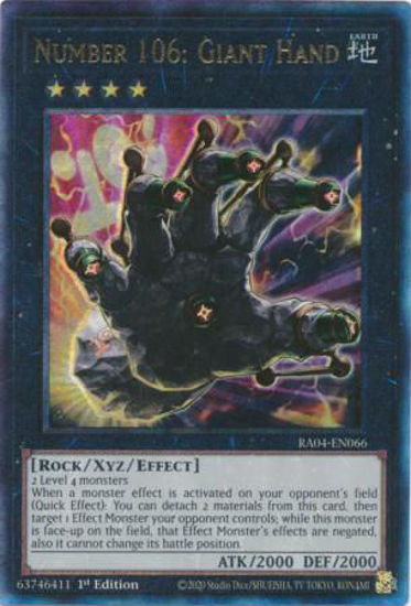 Number 106: Giant Hand - RA04-EN066-UTR - (V.7 - Ultimate Rare) 1st Edition