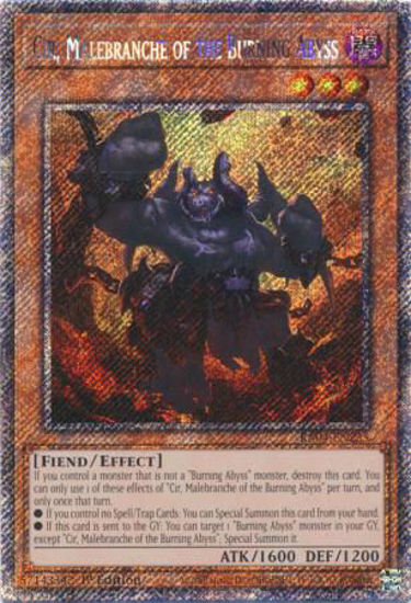 Cir, Malebranche of the Burning Abyss - RA04-EN235-QCR - (V.5 - Quarter Century Secret Rare) 1st Edition