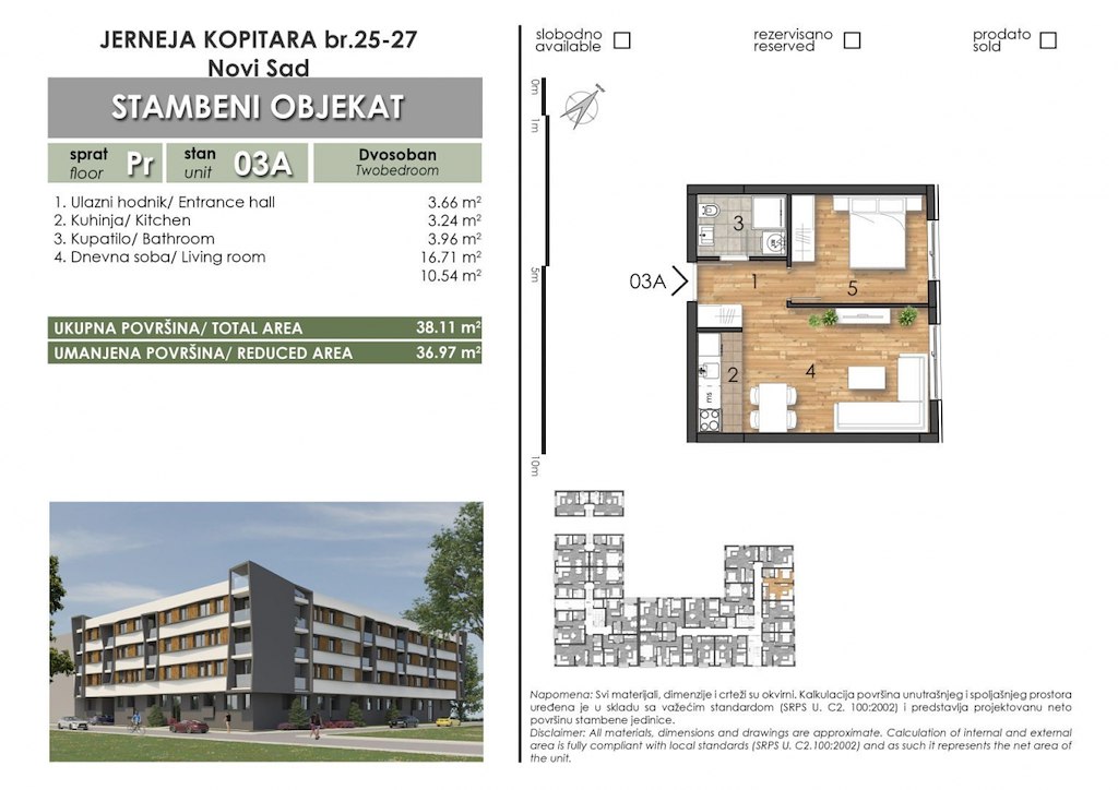 NOVI SAD - TELEP - 43. 75 m2