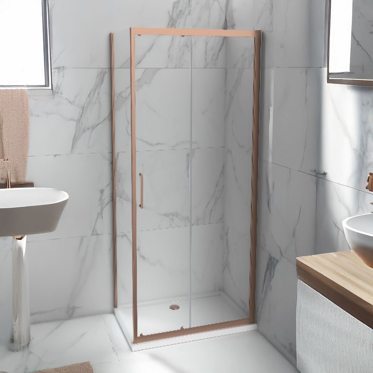 Tuš paravan ATLAS PRO jedna vrata rose gold