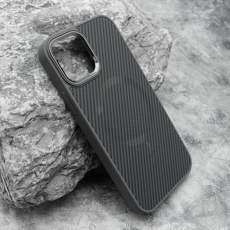 Zastitna maska (futrola) CARBON MagSafe - iPhone 12/12 Pro (6.1) siva (big camera) (MS)