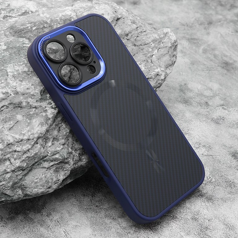 Zastitna maska (futrola) CARBON MagSafe - iPhone 16 Pro (6.3) plava (small camera) (MS)