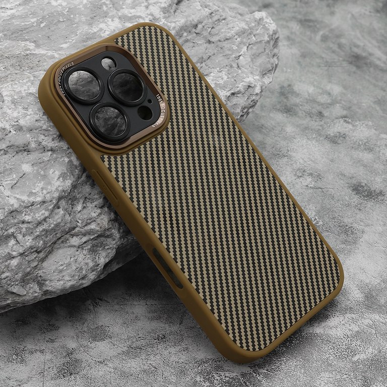 Zastitna maska (futrola) CARBON MagSafe - iPhone 16 Pro (6.3) zlatna (small camera) (MS)