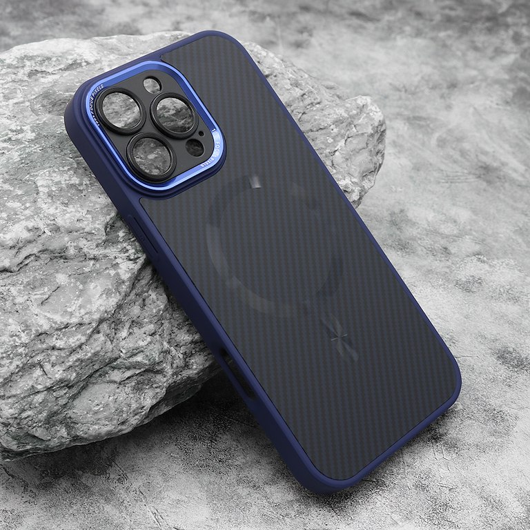 Zastitna maska (futrola) CARBON MagSafe - iPhone 16 Pro Max (6.9) plava (small camera) (MS)