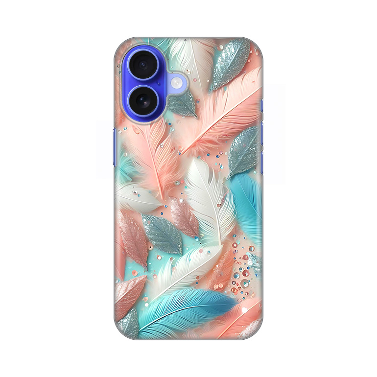TORBICA SILIKONSKA PRINT ZA IPHONE 16 6.1 PASTEL FEATHERS