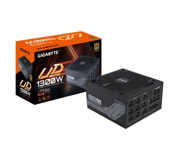 Gigabyte - 1300W 80 PLUS Gold certified, Support PCIe Gen 5.0 graphics card, Fully modular design, Ultra Durable, OVP/OPP/SCP/UVP/OCP/OTP protection