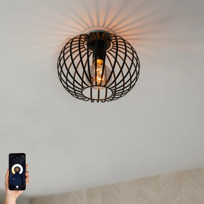 Pametna plafonska lampa crna 30 cm uklj. Wifi G95 - Johanna