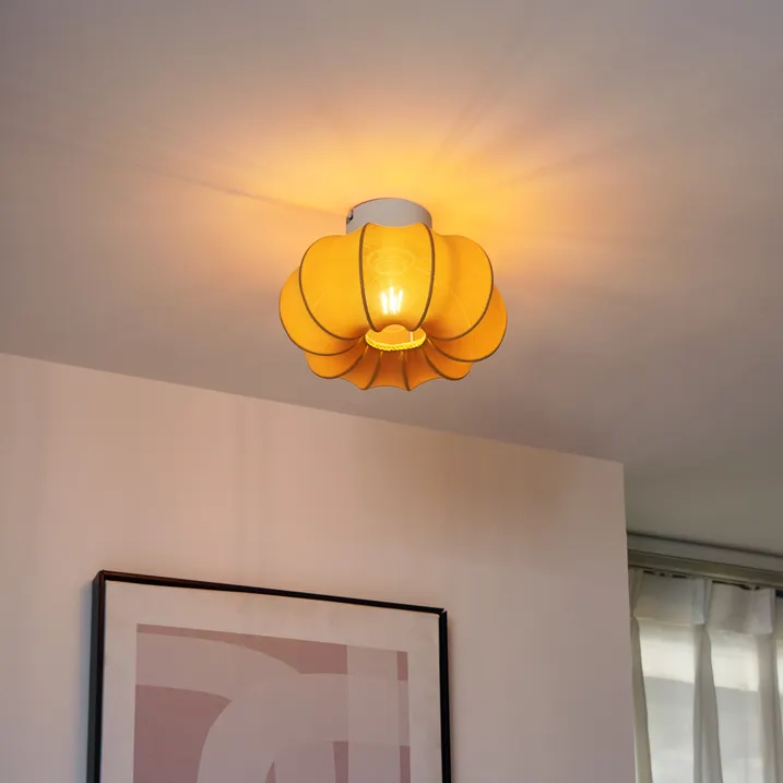 Japandi plafonska lampa zlatna 27cm - Plu Asyesha