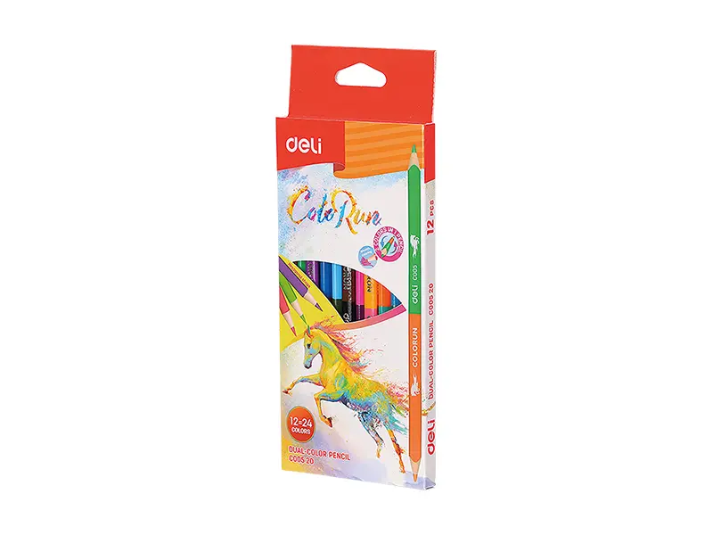 DELI Drvene bojice dvobojne EC00520, 12 komada