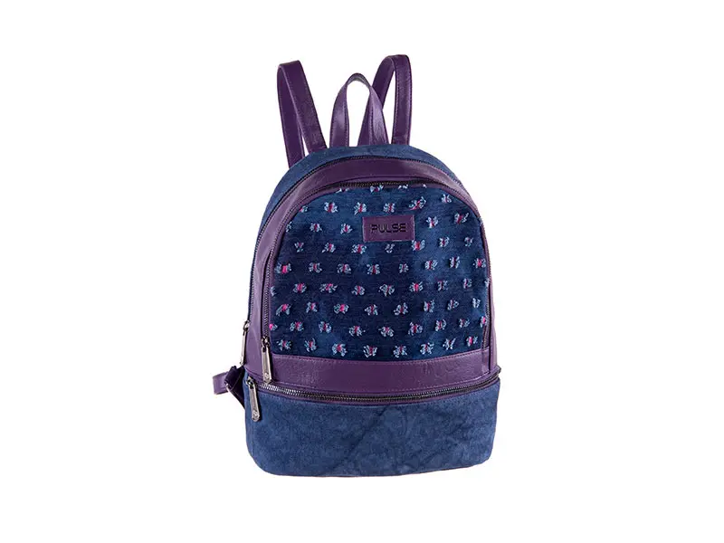 PULSE Ranac Firenze Flower Jeans, Teget - ljubičasti