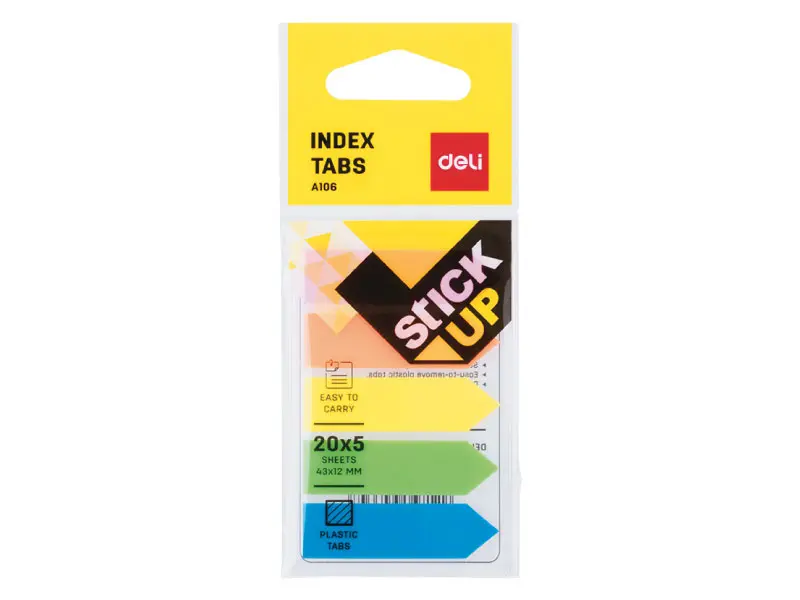 Deli Stikeri za indeksiranje EA10602, 43x25mm, 20 listova, 5 komada
