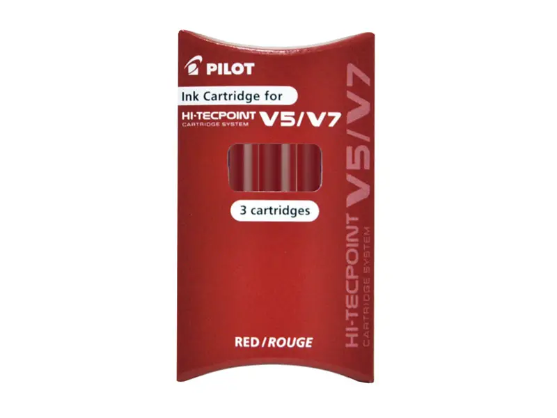 PILOT Uložak za olovku V7/V5 HI-TECPOINT Refillable, 3 komada, Crveni
