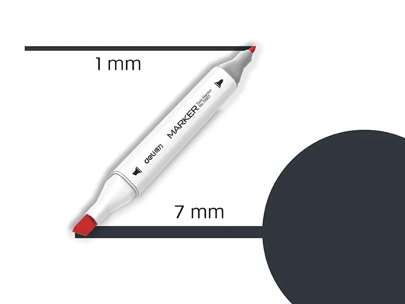 Deli Marker sa dva vrha Sketch BG9 70801A-BG9, Plavo - sivi