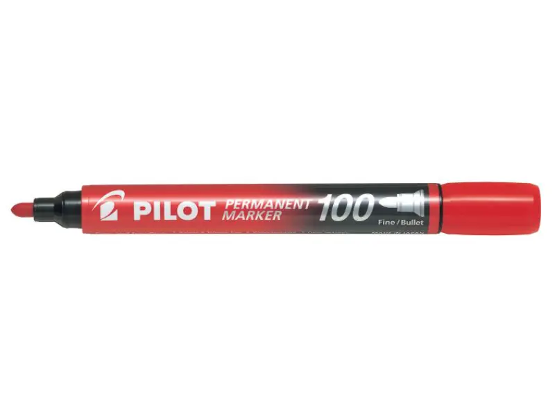 PILOT Marker 100, Permanet, Okrugli vrh, Crveni