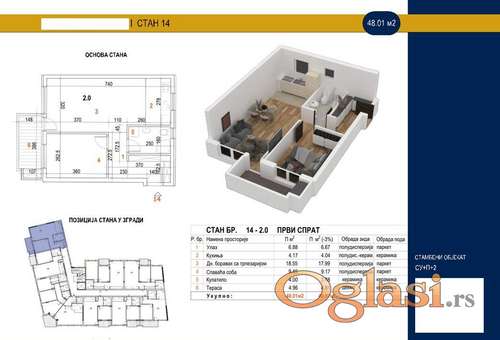 Novogradnja sa pdv-om! Dvosoban! Telep!