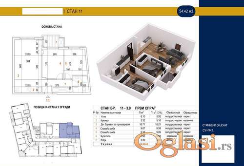 Odličan trosoban ! Novogradnja sa pdv-om!