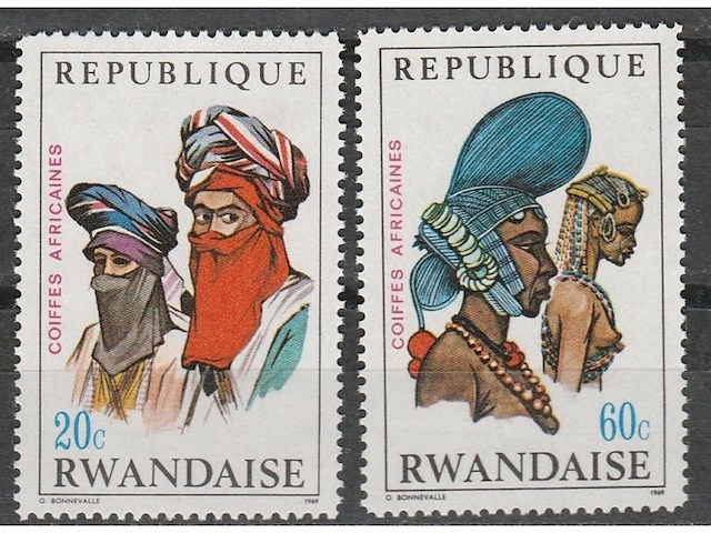 Rwanda, Ruanda-1969-African Hair Styles and Headdressed