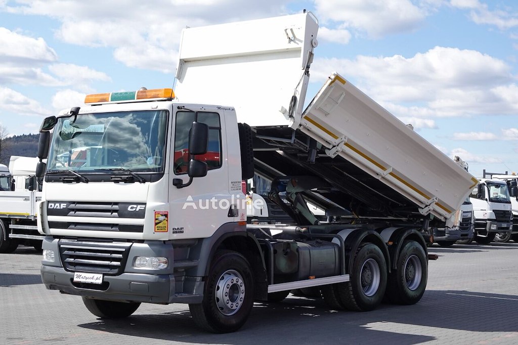 DAF CF 85.410 / 6X4 / WYWROTKA 2 STR / BORDMATIC / HYDROBURTA / MANU kiper