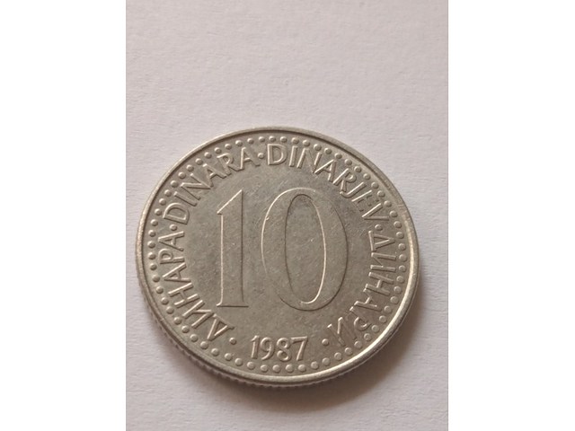 10 Dinara 1987.g - SFRJ -