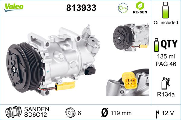 Kompresor, klima-uređaj VALEO 813933