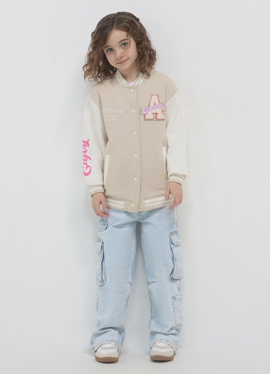 COLLEGE BOMBER JACKET WITH PRINTS AND EMBROIDERY MLE